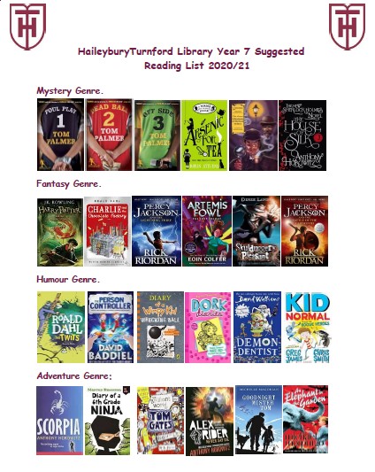 Sugested Reading Year 7 - Haileybury Turnford