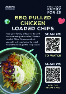 BBQ Pulled Chicken Loaded Chips - A5 poster - Haileybury Turnford