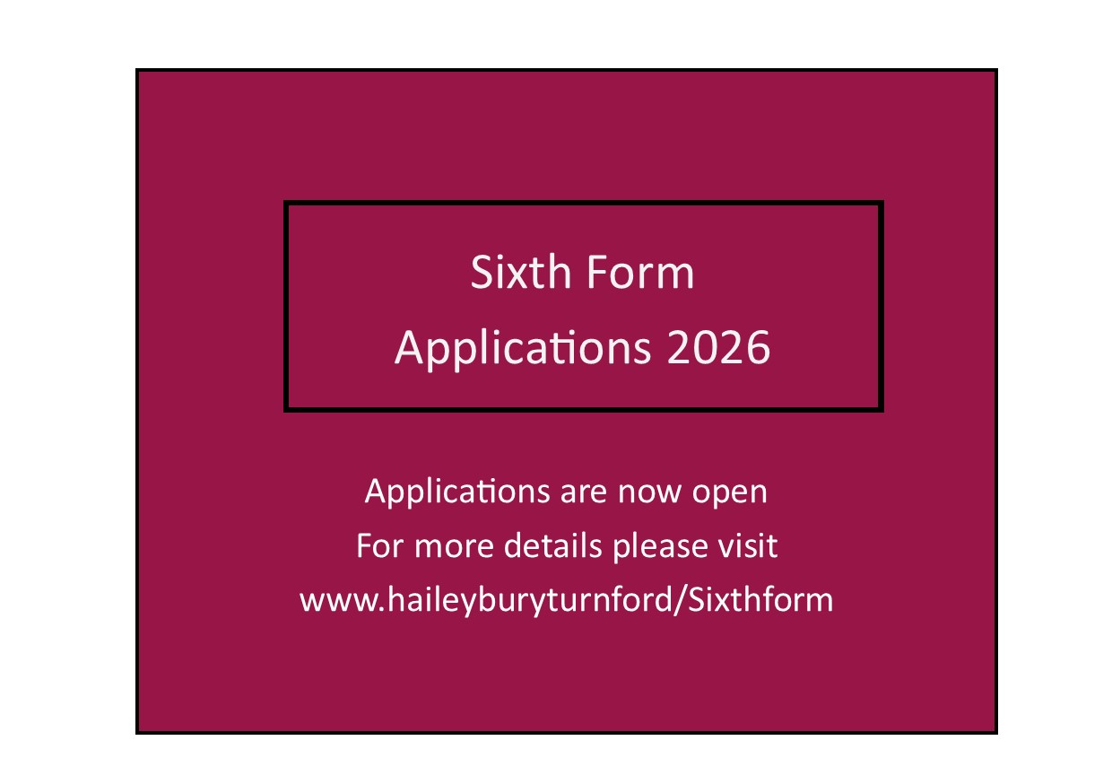 Applications are now open for Sixth Form entry in September 2026! - Haileybury Turnford
